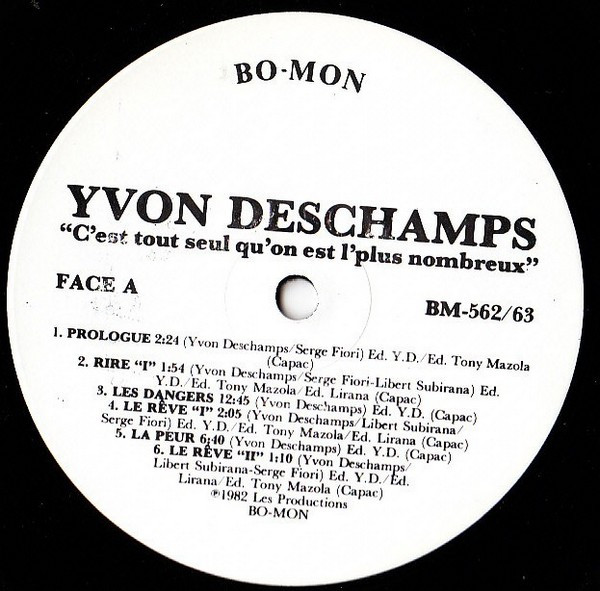 Yvon Deschamps - C'Est Tout Seul Qu'on Est L'Plus Nombreux (2LP) [Vinyl ...