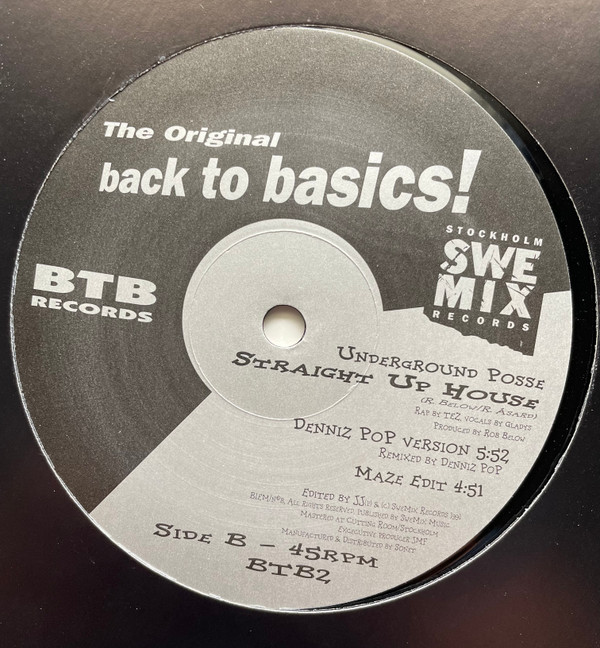 Underground Posse - Straight Up House | BTB Records (BTB 2) - Hidden Sounds