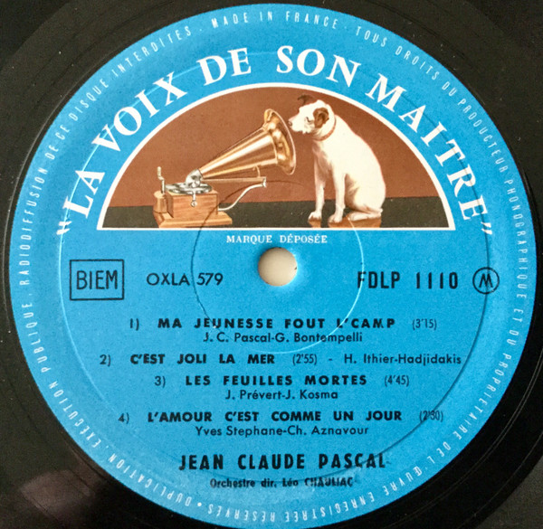 Jean-Claude Pascal - Jean-Claude Pascal | La Voix De Son Maître (FDLP 1110) - Dizonord