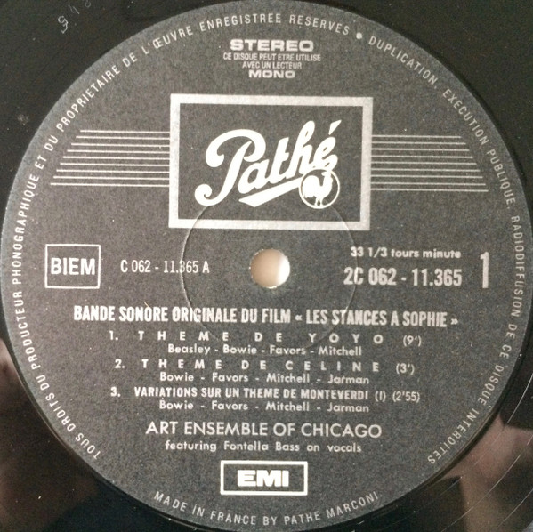 Art Ensemble Of Chicago - Bande Sonore Originale Du Film "Les Stances À ...