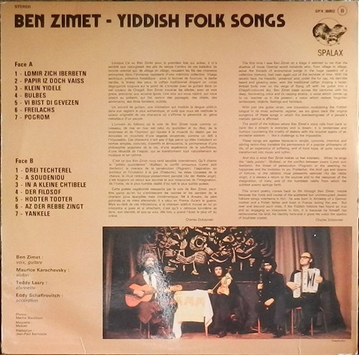 Ben Zimet - Chants Yiddish | Spalax (SPX 36802) - Dizonord